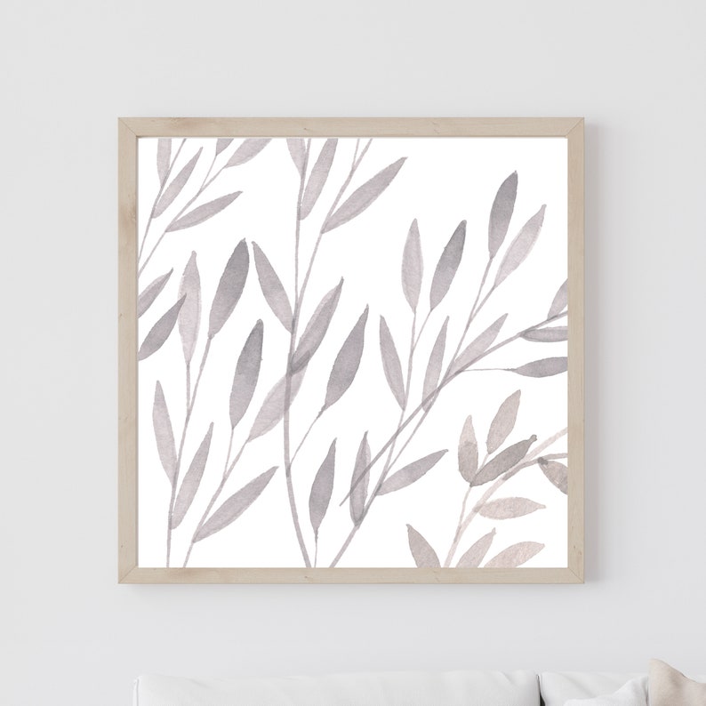 Greenery Square Printable, Botanical Print, Watercolor Wall Art ...