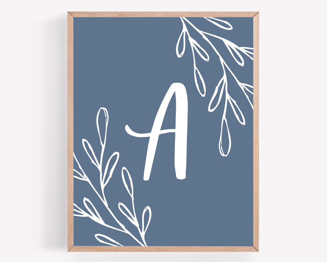 Initial A Printable, Monogram A Printable, Letter A Print, Denim ...