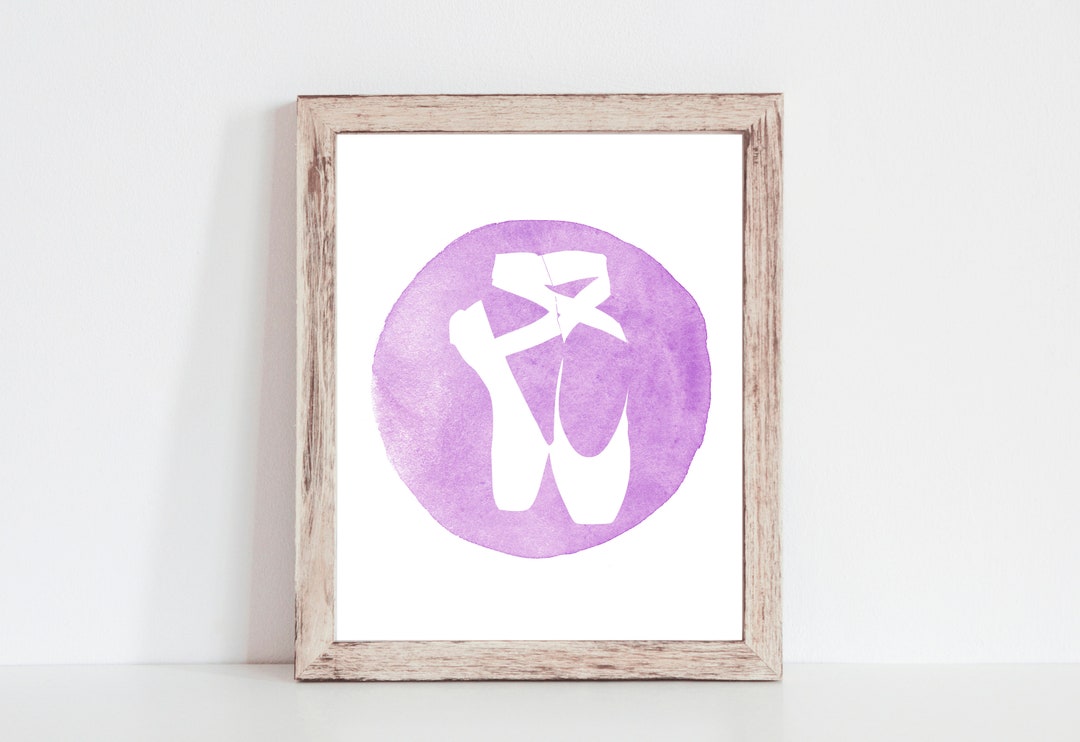 Purple Ballet Slippers Printable, Dancer Print, Girls Room Printable ...
