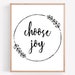 Choose Joy Printable, Instant Download, Simple Wreath Printable, Quote ...