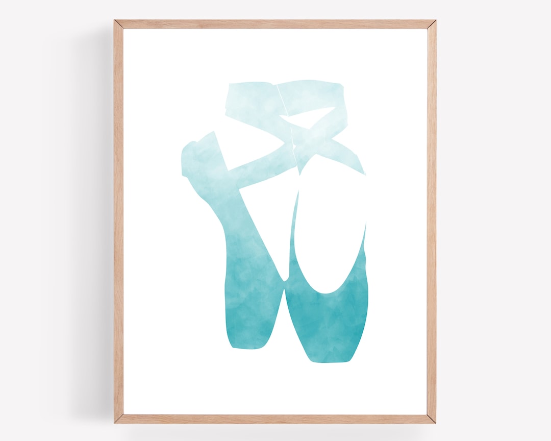 Blue Ballet Slippers Printable, Ballet Print, Ombre Blue, Dance Shoes ...