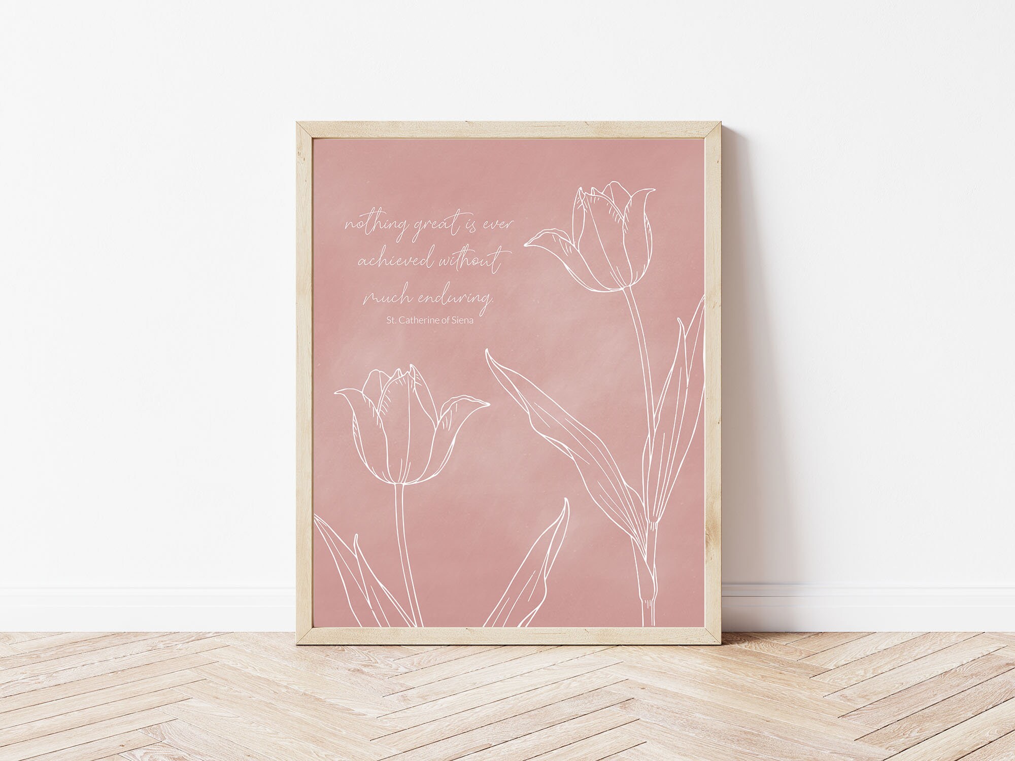 St. Catherine of Siena Printable, Much Enduring Print, Catholic Saint ...