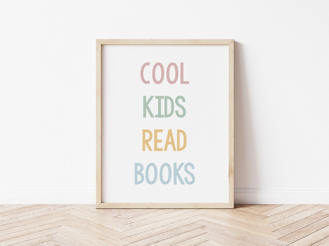 Cool Kids Read Books Printable, School Room Printable, Playroom ...