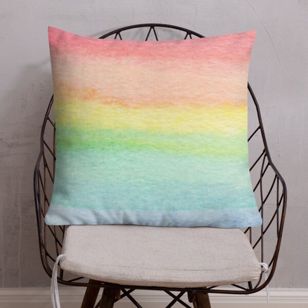 Rainbow Pillow - Etsy