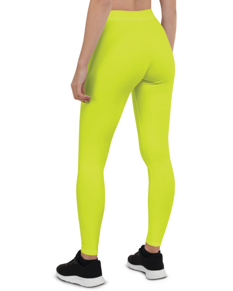 Neon Yellow Leggings for Women High Waisted or Mid Rise Neon - Etsy