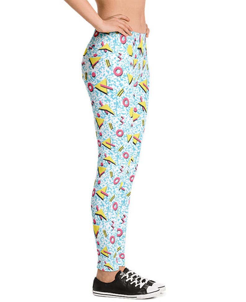 80s Workout Leggings for Women 80s Party Pants With Shapes - Etsy