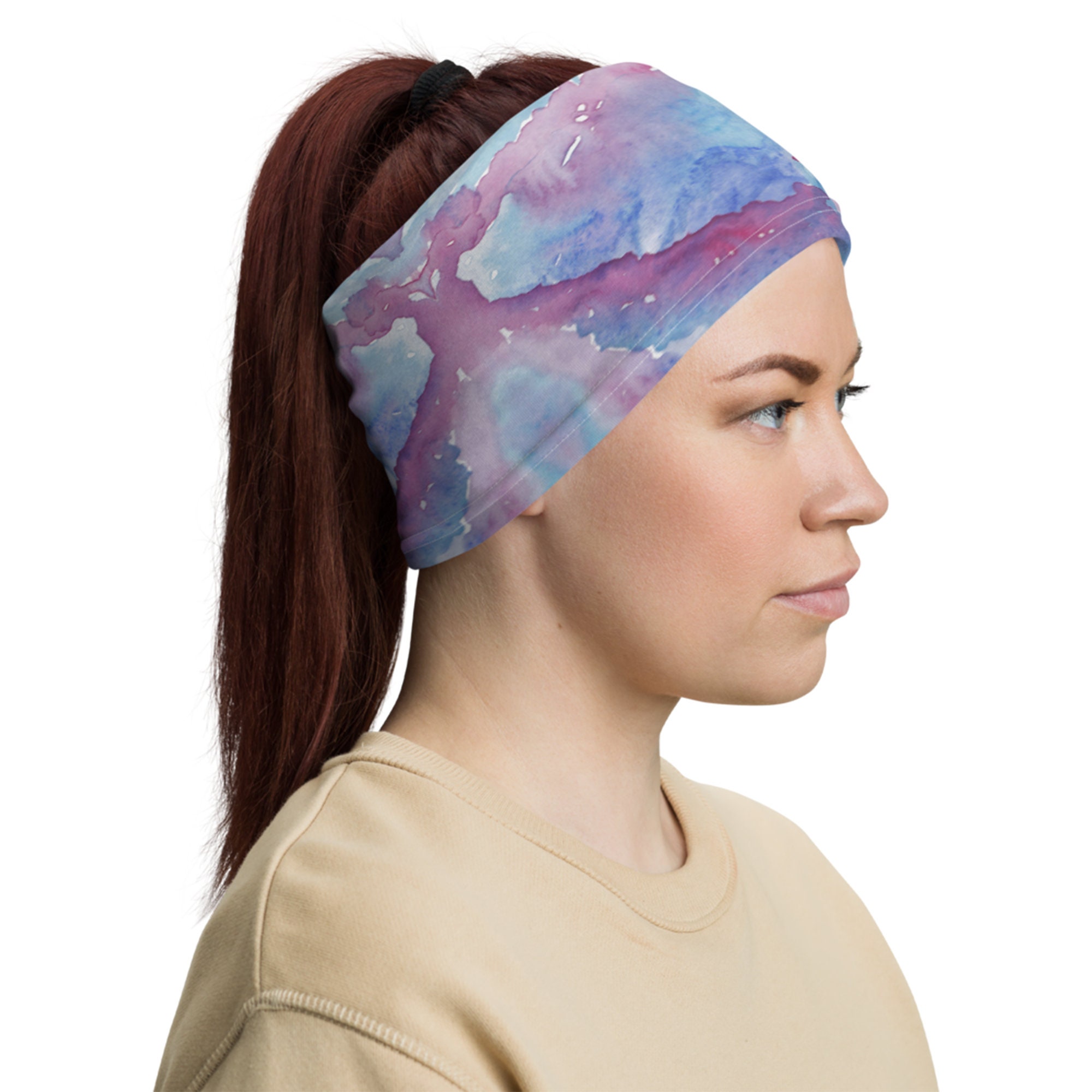 Watercolor Galaxy Mask for Women Unique Neck Gaiter Long | Etsy