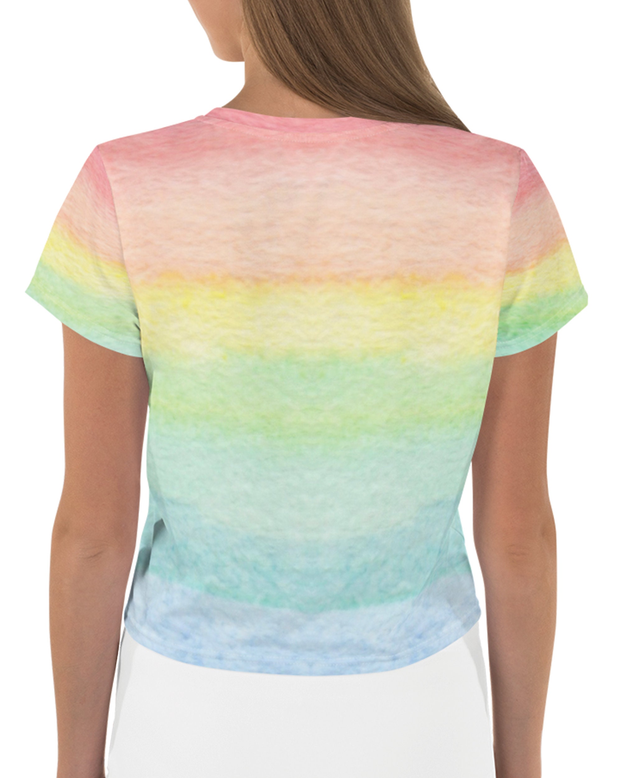 Flowy Cropped Tee Rainbow Pastel Crop Top Womens Trendy | Etsy