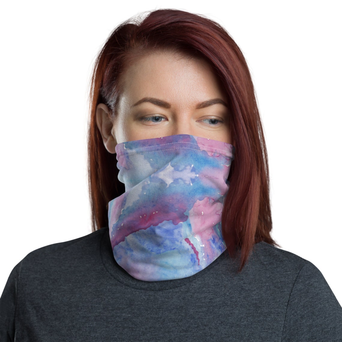 Watercolor Galaxy Mask for Women Unique Neck Gaiter Long | Etsy