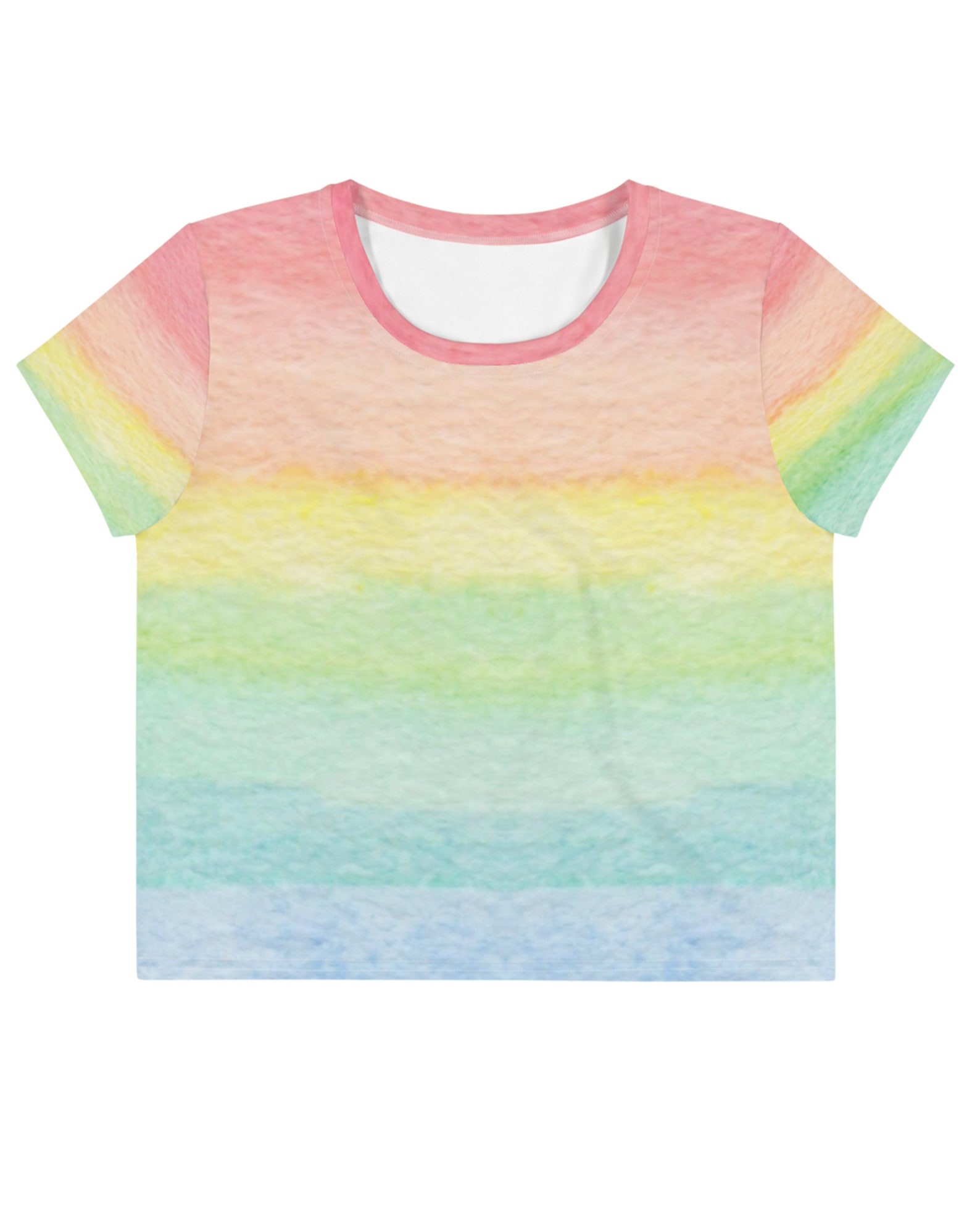 Flowy Cropped Tee Rainbow Pastel Crop Top Trendy Tops Cute - Etsy