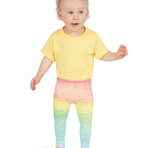 Pastel Rainbow Leggings for Girl, Toddler Baby Yoga Pants, Rainbow ...