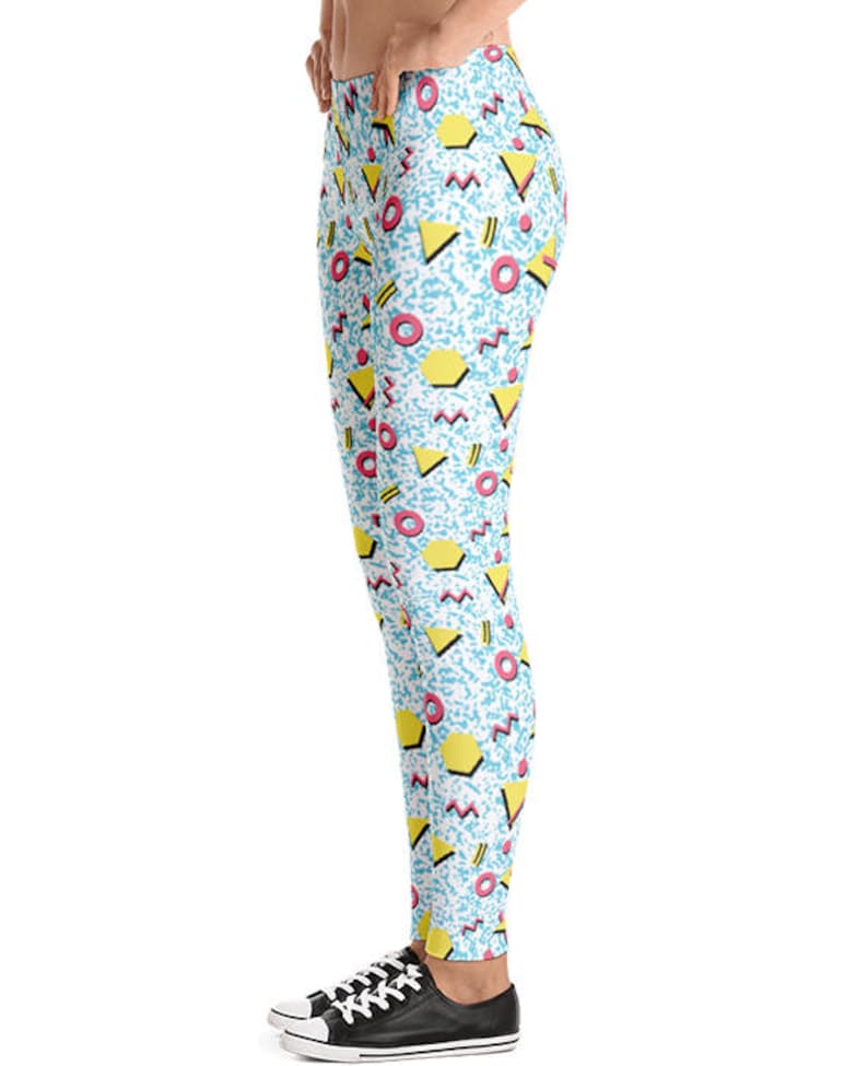80s Workout Leggings for Women 80s Party Pants With Shapes - Etsy