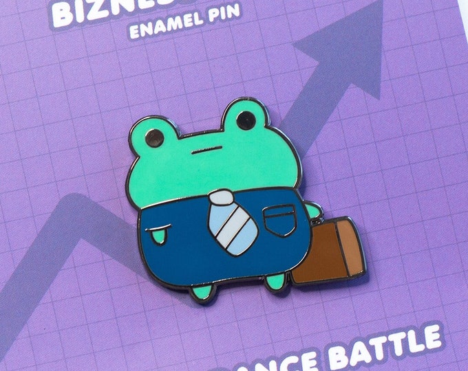 Cute Bizness Frog Enamel Pin, Cartoon Animal Lapel Pin, Hard Enamel Tie ...