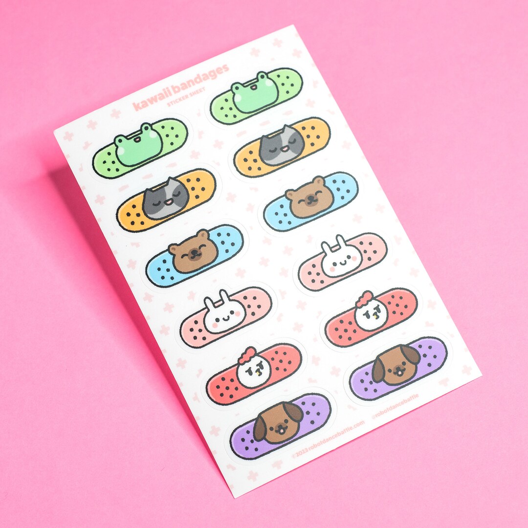 Kawaii Bandages Sticker Sheet Rabbit Sticker Set Stickers for Kids ...