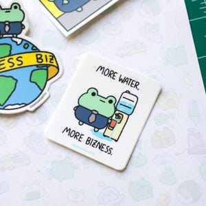 Bizness Frog 5 Sticker Set, Cute Frog Stickers, Kawaii Frog Stickers ...