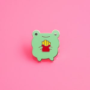 Cute Fries Frog Enamel Pin Frog Pin Fries Pin French Fry - Etsy