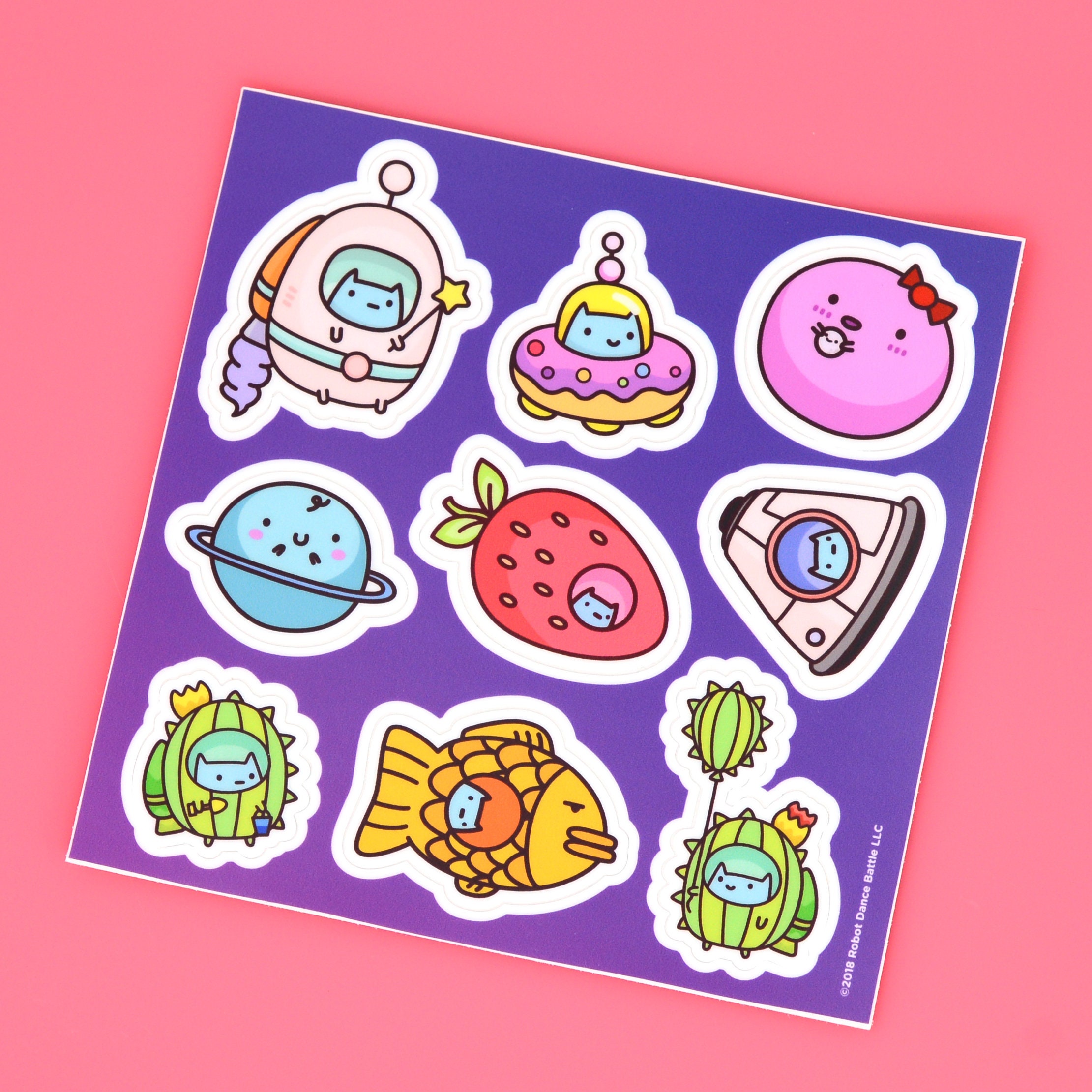 Vinyl Sticker Sheet - Space Cat - 9 Stickers - Etsy