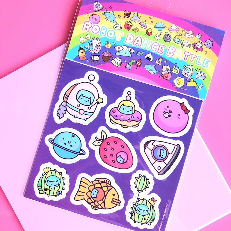 Vinyl Sticker Sheet Space Cat 9 Stickers - Etsy