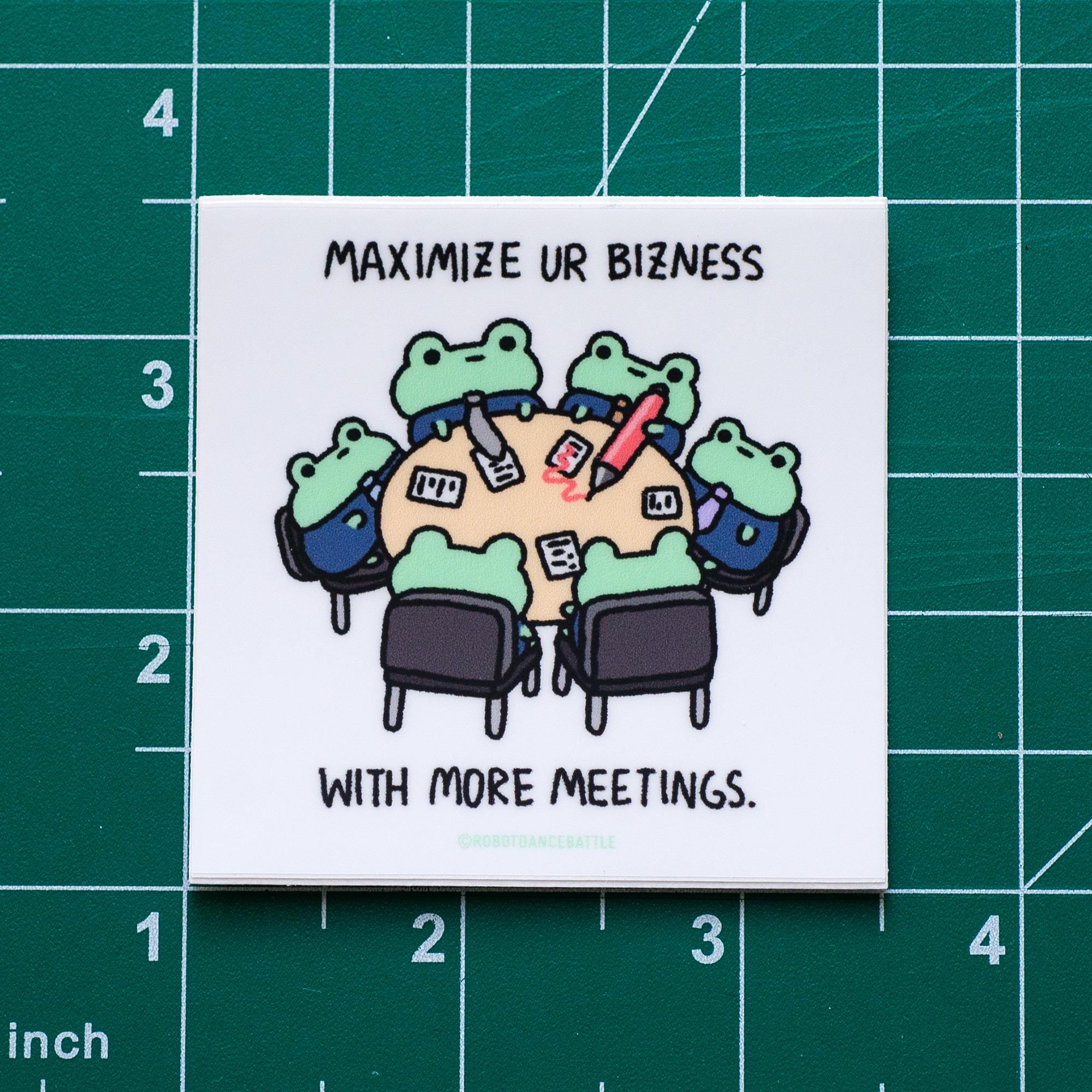 Bizness Frog 5 Sticker Set, Cute Frog Stickers, Kawaii Frog Stickers ...