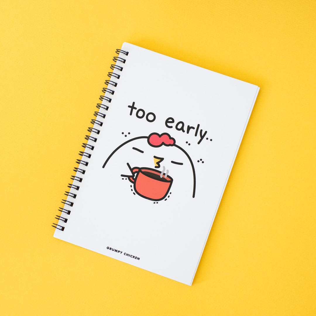 Grumpy Chicken A5 Dotted Notebook, Journaling Notebook, Bullet ...