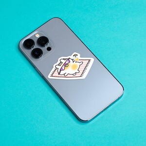 Vinyl Sticker - Bunny Sun Bathing Sticker - Etsy