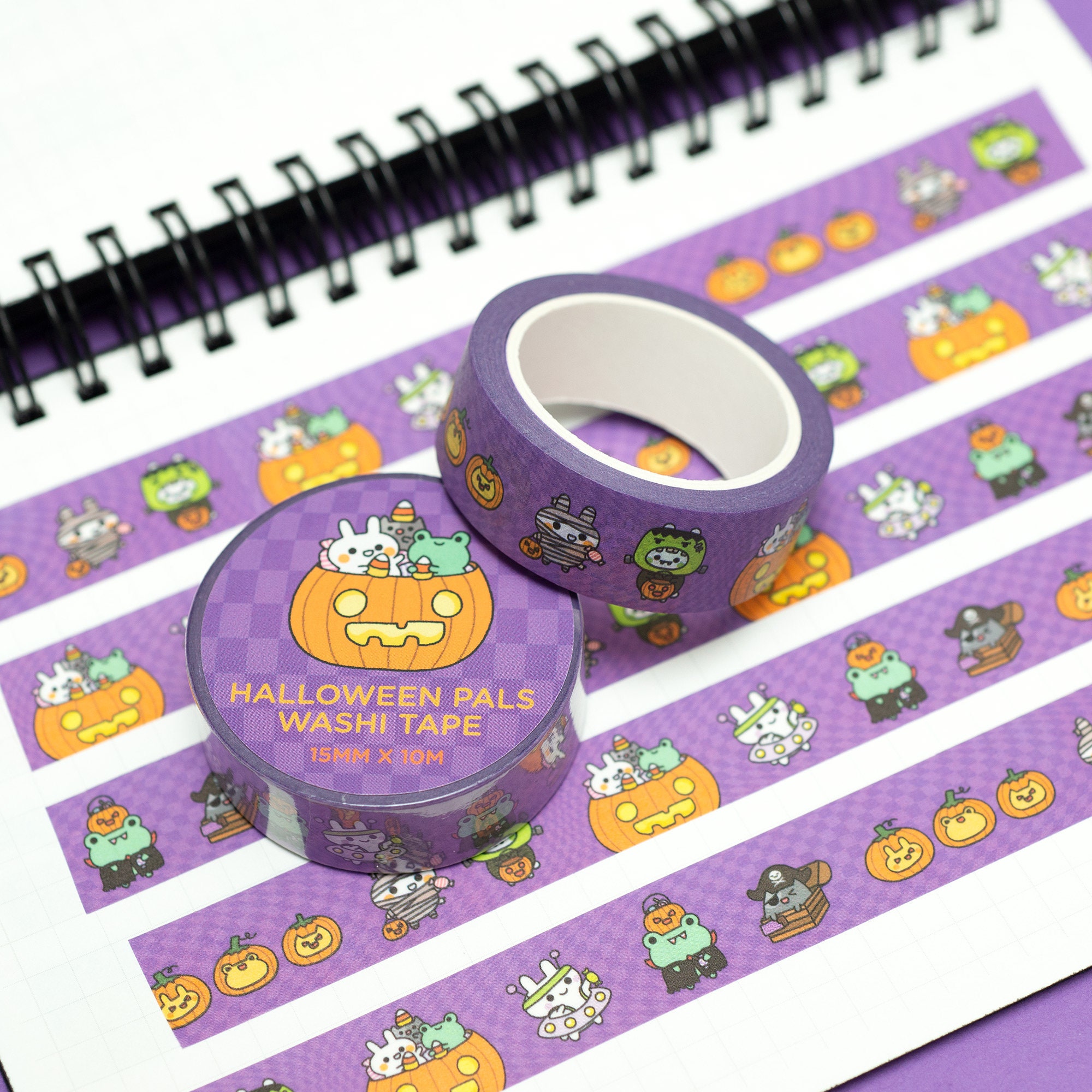 Washi Tape Halloween Pals Cat Bunny and Frog Dressed for - Etsy