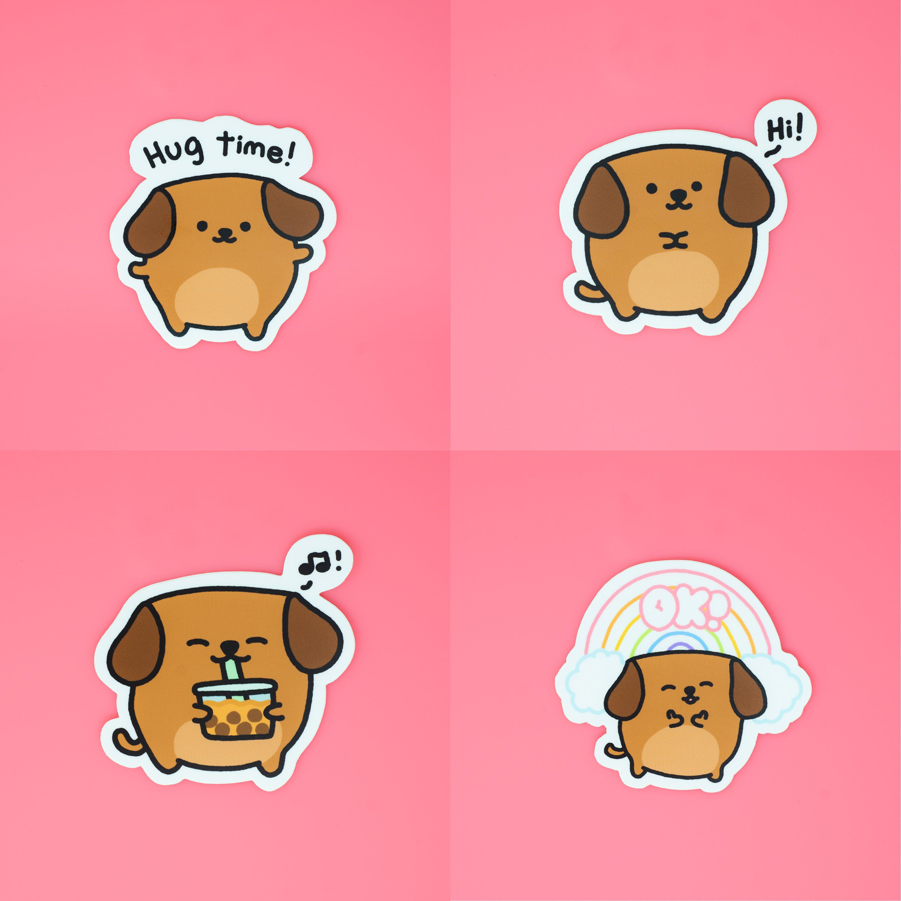 Kawaii Dog Sticker Cute Sticker Gift Vinyl Dog Decal - Etsy