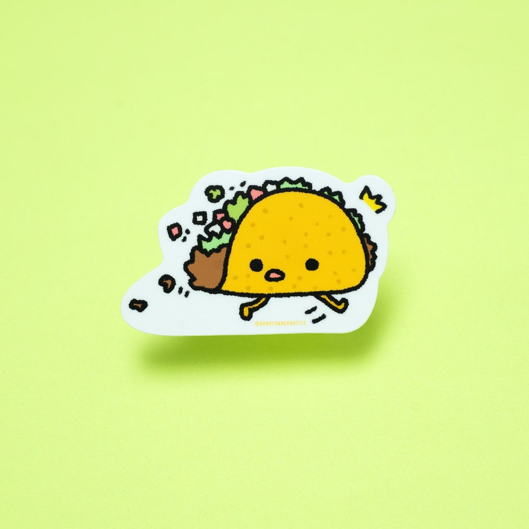 Vinyl Sticker Running Taco - Etsy