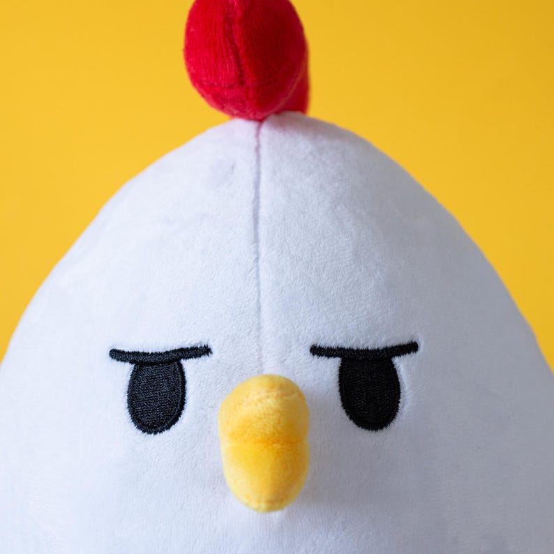 Grumpy Chicken Plush: Original Character Stuffed Animal - Etsy
