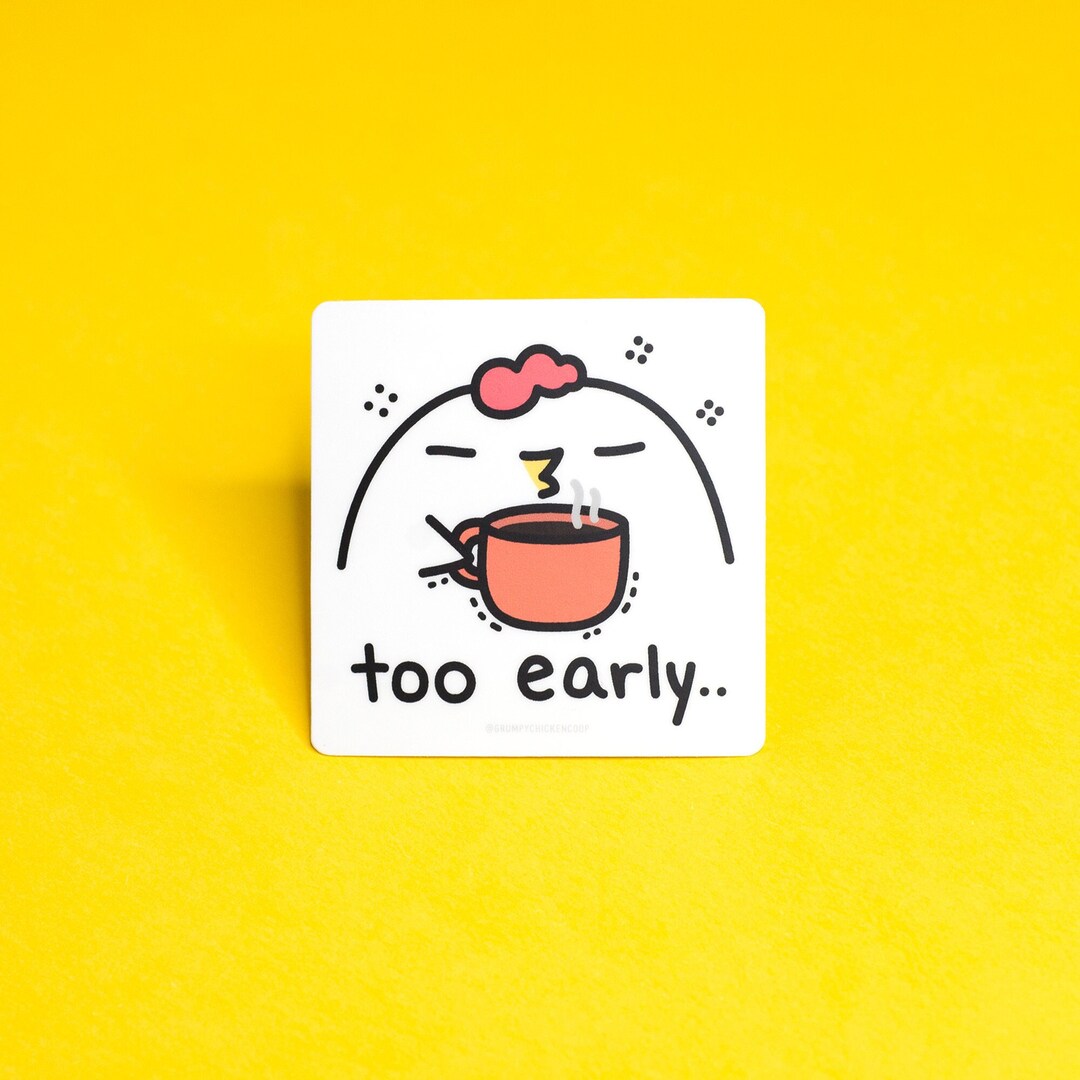 Grumpy Chicken Coffee Sticker, Grumpy Chicken Sticker, Fun Stickers ...