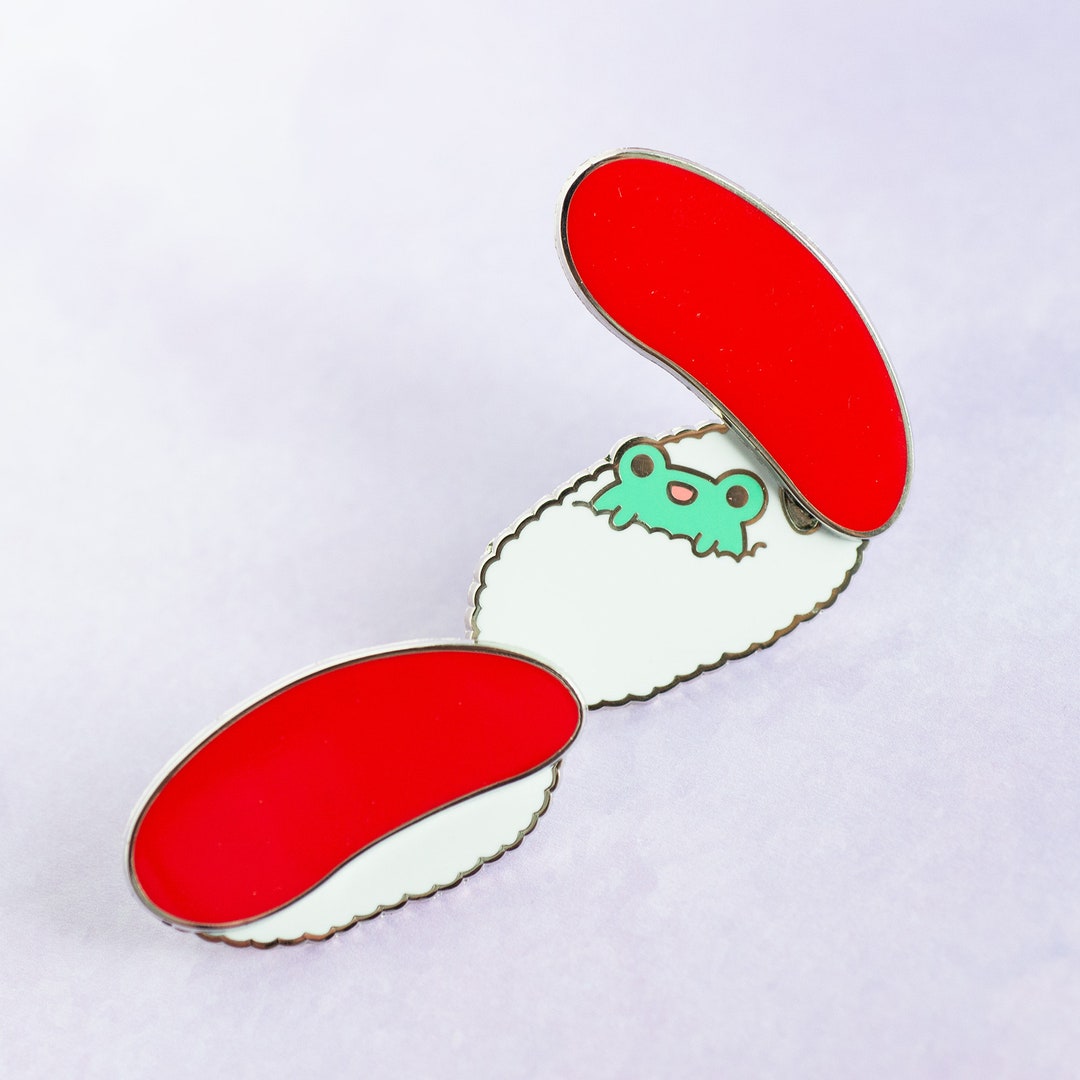 Sushi Frog Enamel Pin, Frog Enamel Pin, Kawaii Enamel Pin, Cute Frog ...