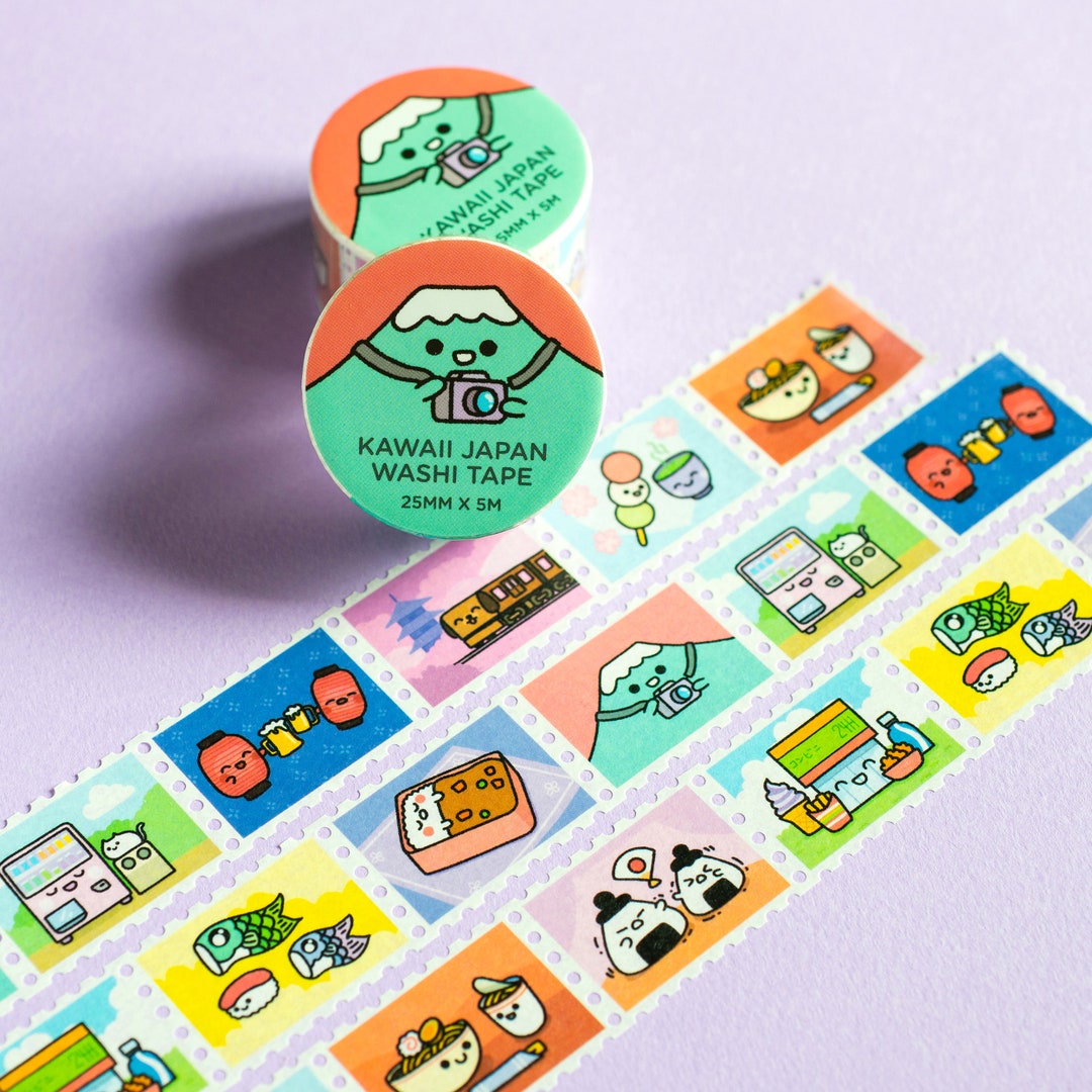 Japan Stamp Washi Tape, Kawaii Stamp Washi Tape, Travel Washi Tape ...