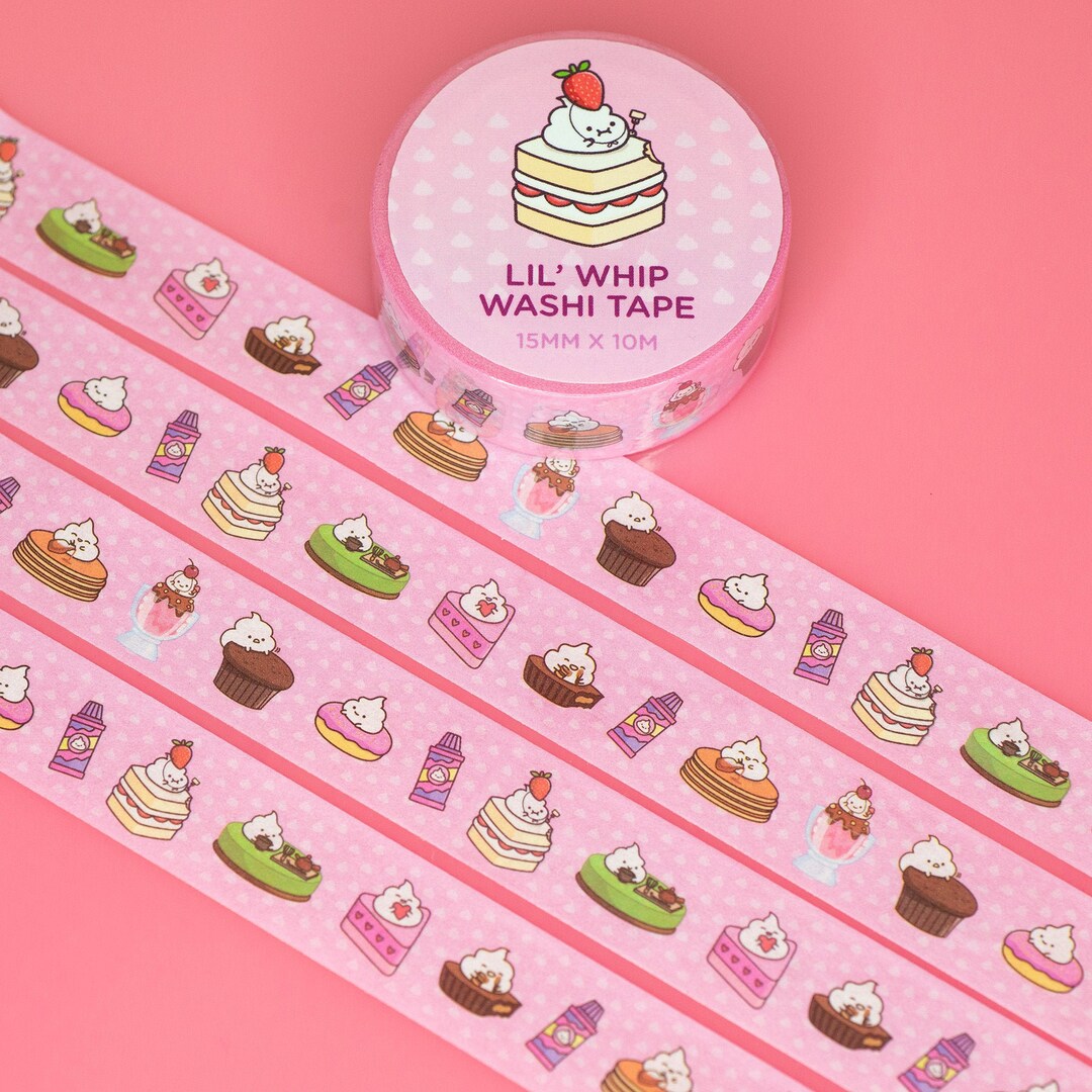 Cute Desserts Whip Cream Pink Washi Tape for Journaling and ...