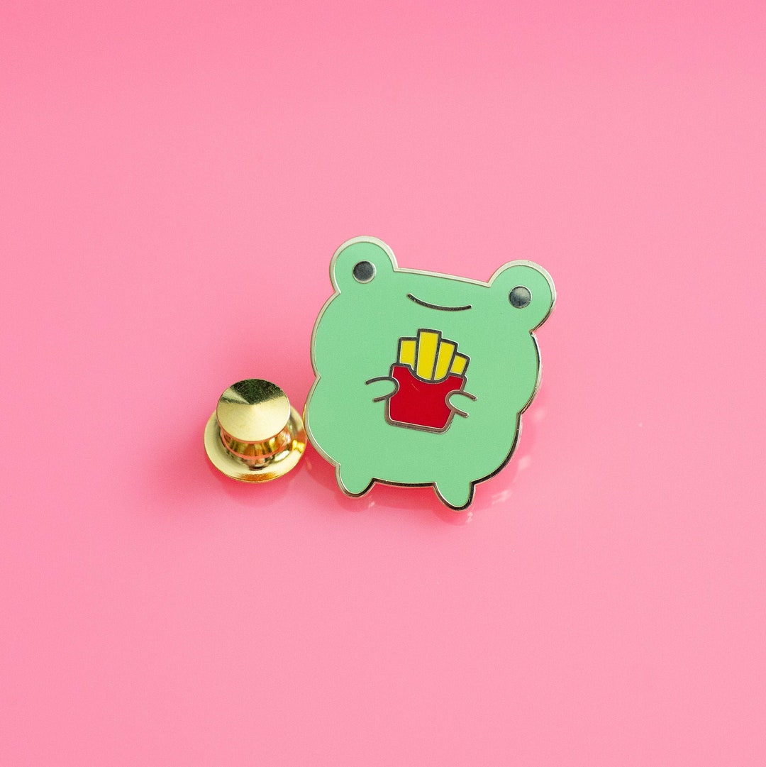 Cute Fries Frog Enamel Pin Frog Pin Fries Pin French Fry - Etsy