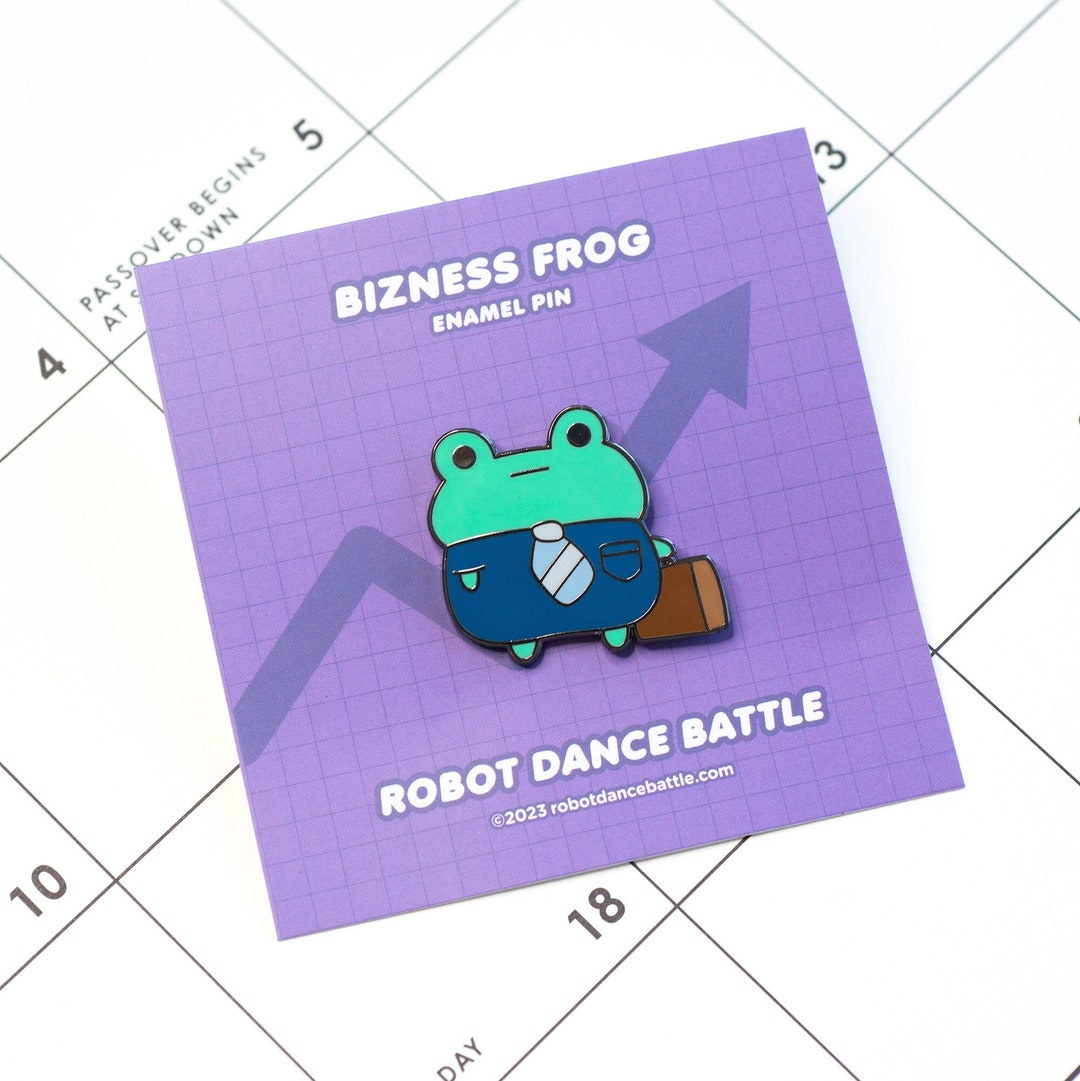Cute Bizness Frog Enamel Pin, Cartoon Animal Lapel Pin, Hard Enamel Tie ...