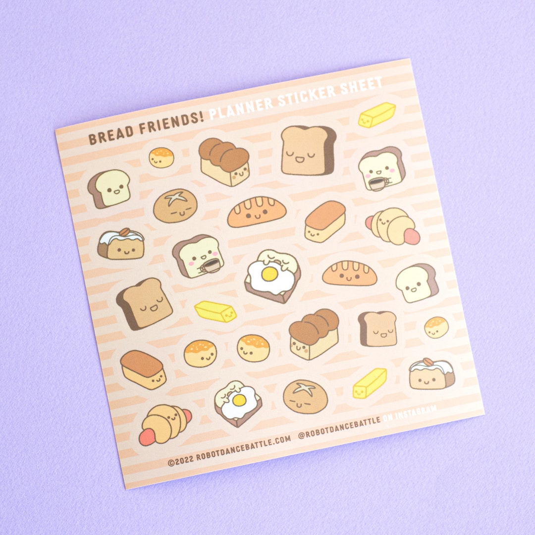 Planner Sticker Sheet Bread Friends - Etsy