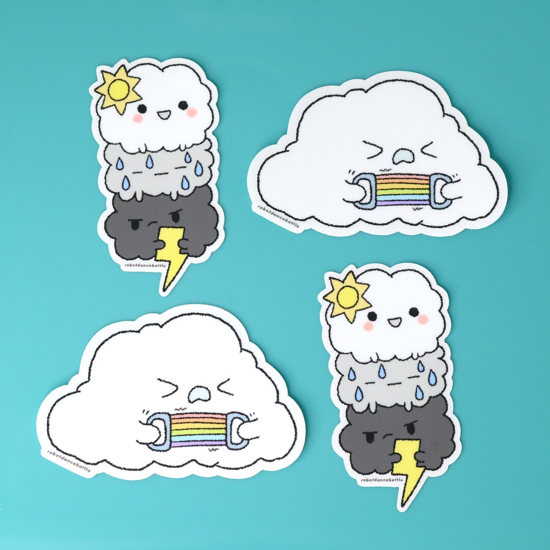 Vinyl Stickers Cloud Friends - Etsy
