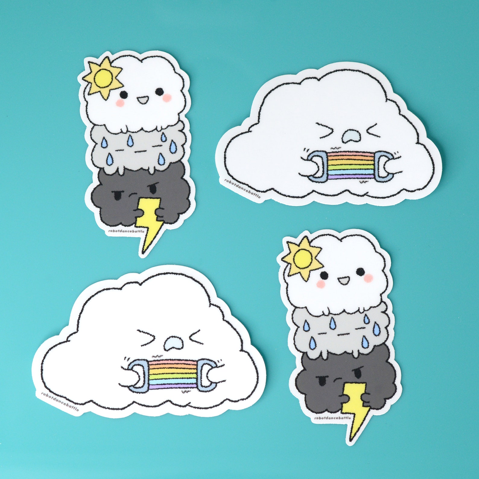Vinyl Stickers Cloud Friends - Etsy