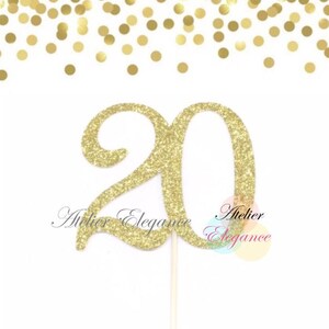 Lots Colors, 20 Cake Topper, Twenty Cake Topper, 20 Birthday Cake ...