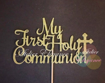 First Communion Cake Topper, God Bless, Holy First Communion Cake ...