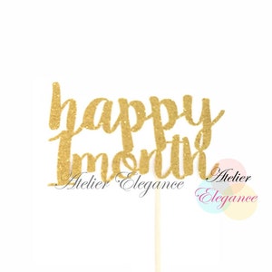 1 Month Birthday Cake Topper, Happy 1 Month Cake Topper, 1 Month Cake ...