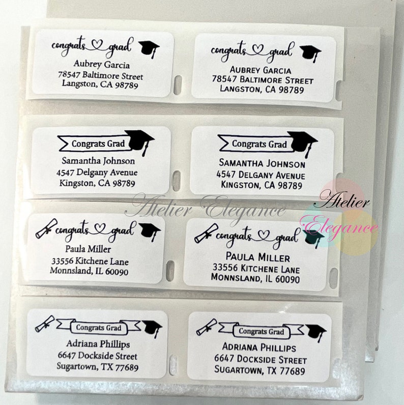 Congrats Grad Labels, Congrats Grad Address Label, Return Address Label ...