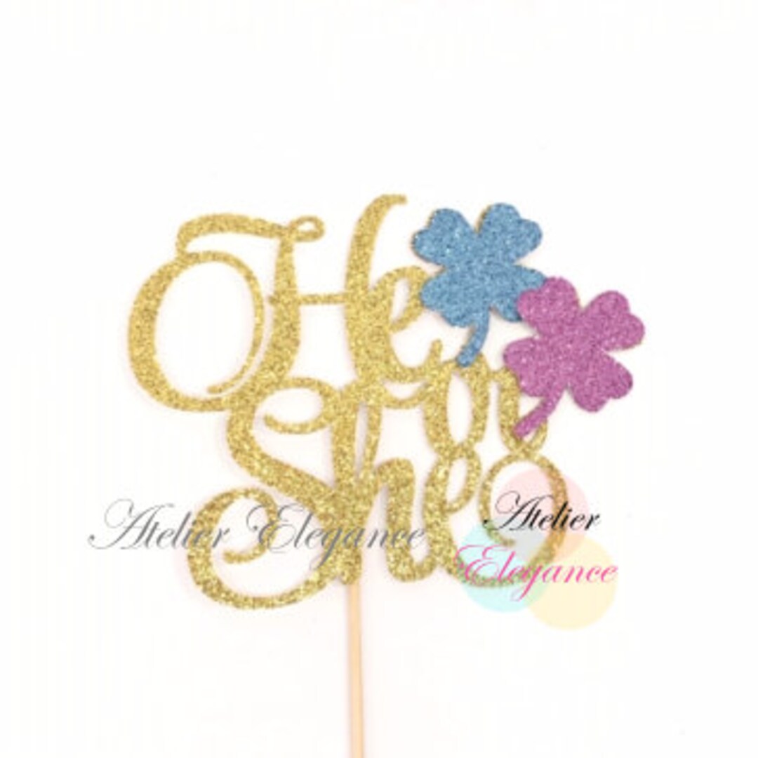 He or She Cake Topper, Gender Reveal Cake Topper, March Gender Reveal ...