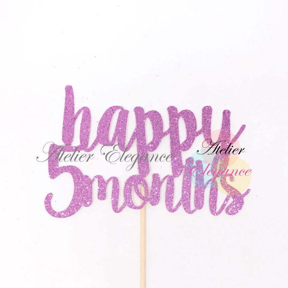 5 months Birthday Cake Topper Happy 5 Months Cake Topper 5 - Etsy 日本