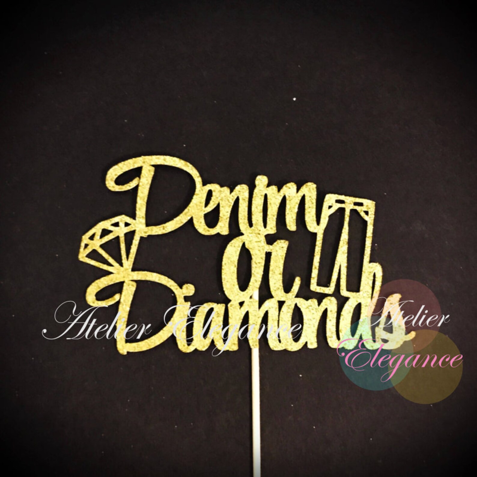 Denim or Diamonds Cake Topper Denim or Diamonds Party - Etsy Canada