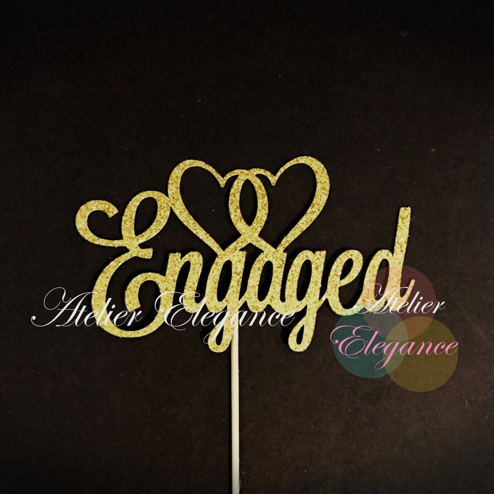 Engagement Cake Topper, Engaged Cake Topper, Bridal Shower Cake Topper ...
