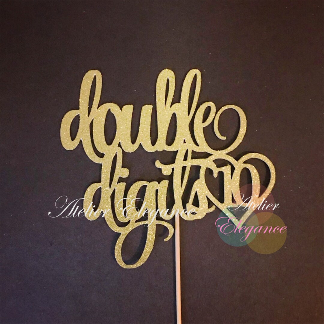 Double Digits Cake Topper, 10th Birthday Cake Topper, Ten Cake Topper ...