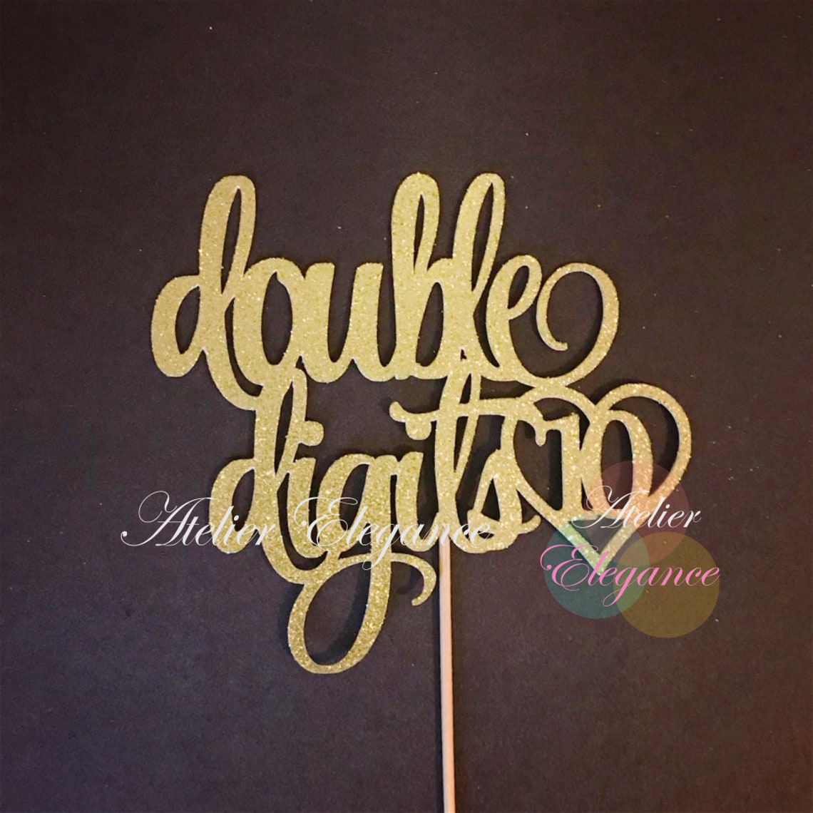 Double Digits Cake Topper, 10th Birthday Cake Topper, Ten Cake Topper ...
