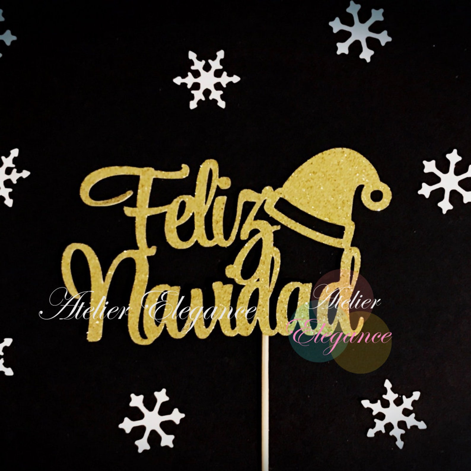 Merry Christmas Cake Topper Feliz Navidad Cake Topper Merry - Etsy