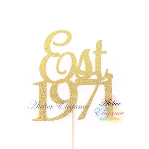 Established in 1971 Cake Topper, Est 1971 Cake Topper, Birth Year Cake ...